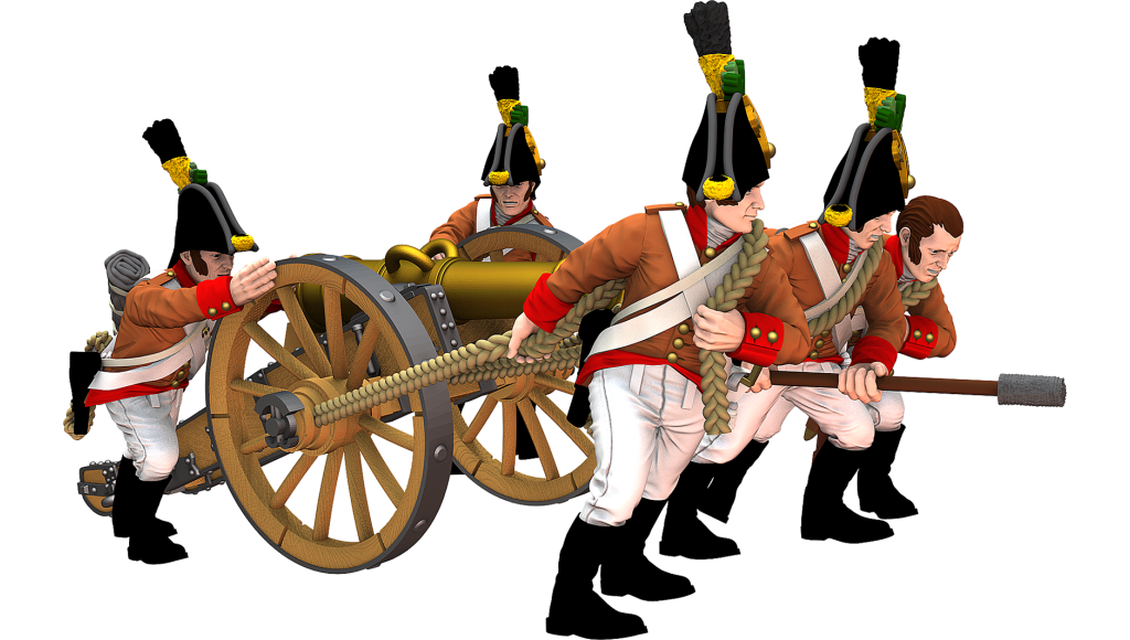 AUSTRIAN ARTILLERY - GUNNERS MOVING